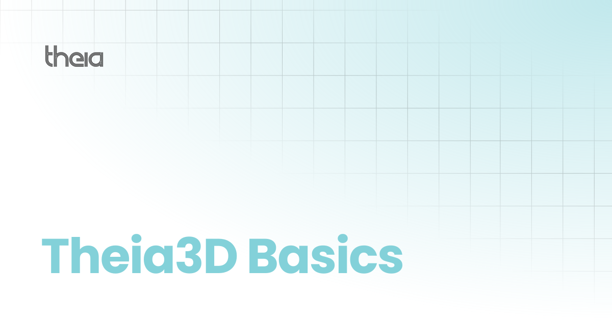 Theia3D Basics | Theia Apollo - v2024 | theia docs