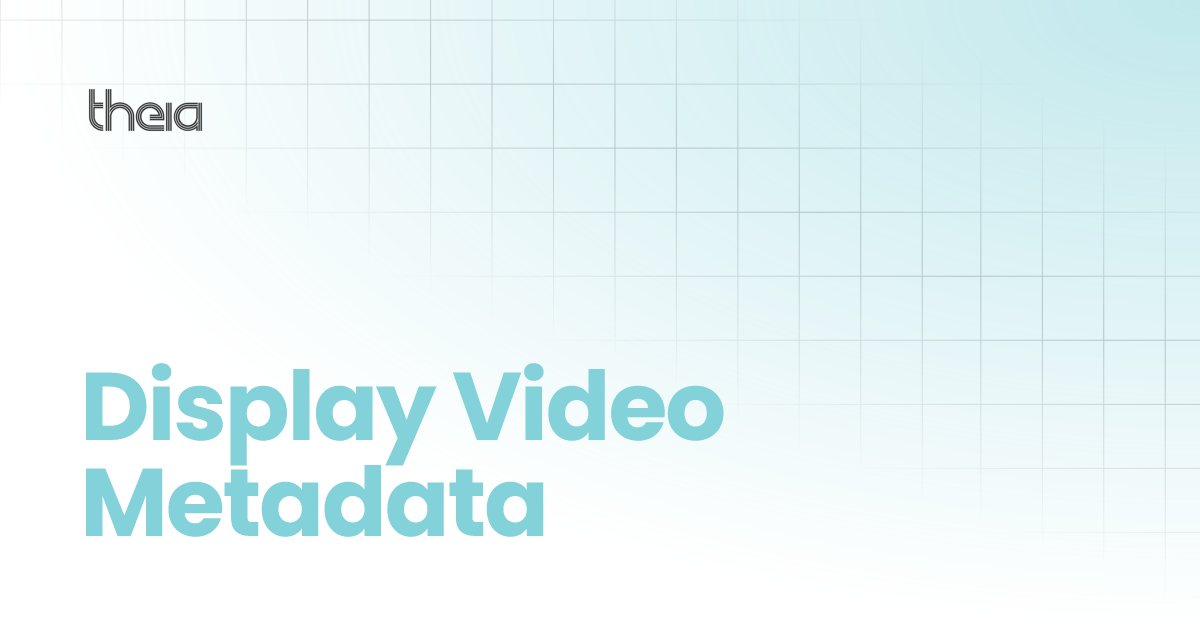 Display Video Metadata | theia docs