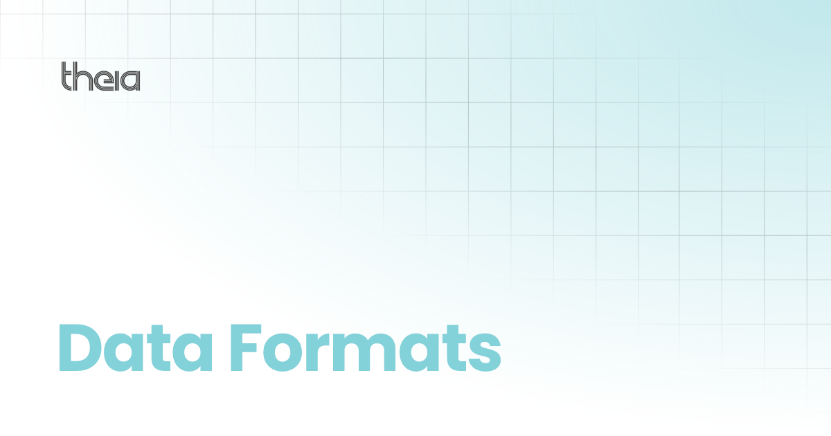 Data Formats | theia docs