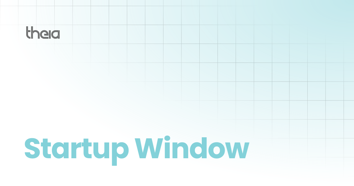 Startup Window | theia docs